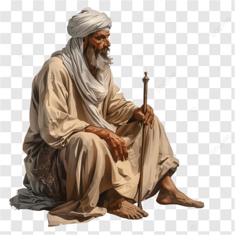 An Old Man Sitting Having A Stick In His Hand Oldman Sitting Stick
