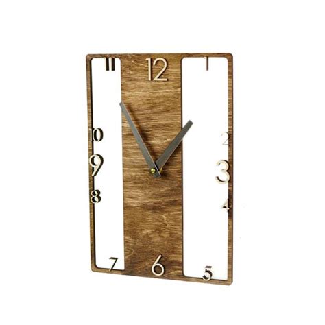Industrial Wall Clock Wood Scandinavian Design Wooden Rustic By Etsy