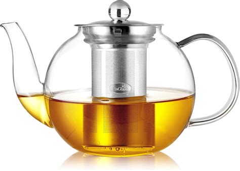 Cnglass 900ml Glass Teapot With Removable Infuser Clear