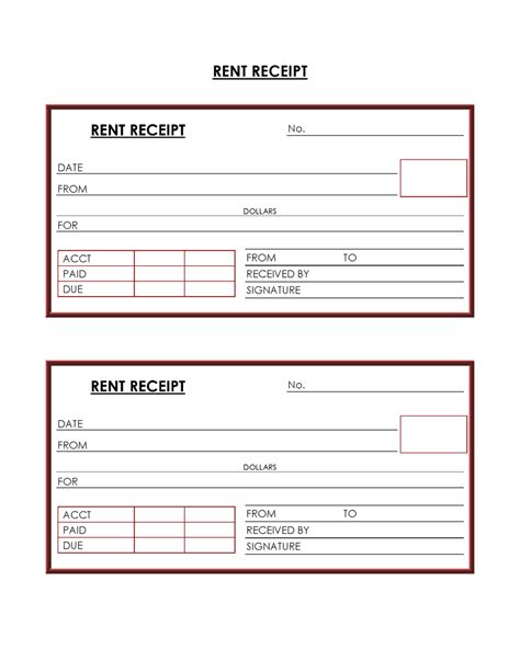 16 Printable Rent Receipt Templates Word Pdf