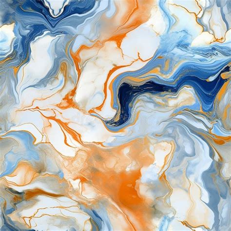 abstract pattern of natural curved lines in blue and orange marble