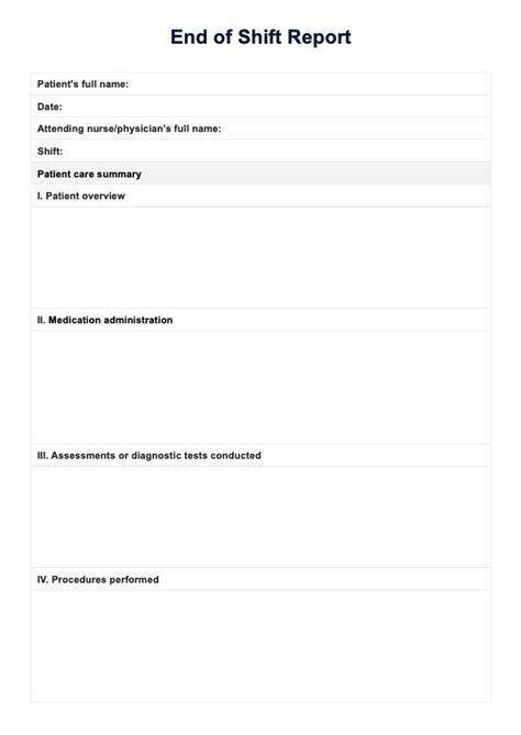 Bedside Shift Report And Example Free Pdf Download