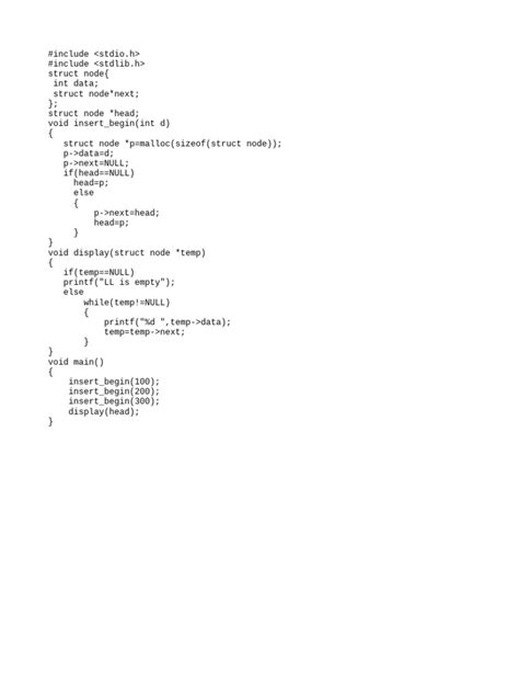 Linked List Insert Begin Pdf