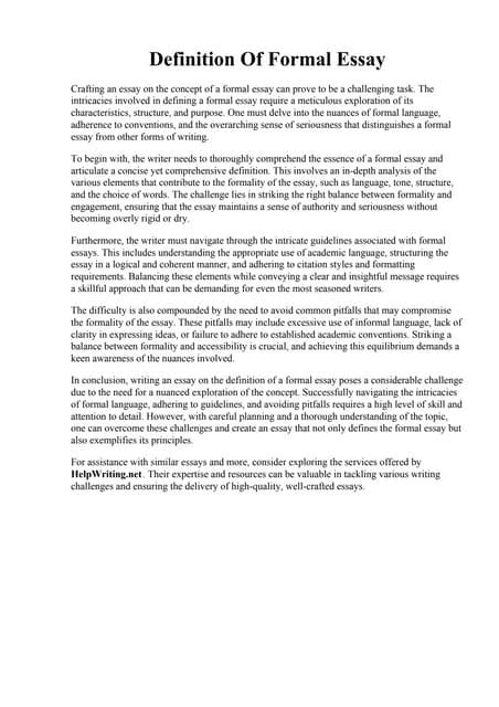 Definition Of Formal Essay Pdf
