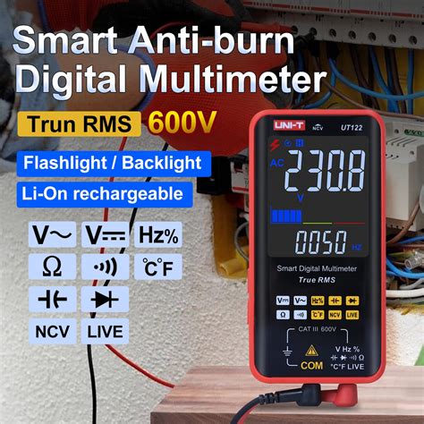 Ut122 Smart Digital Multimeter Rechargeable Voltmeter