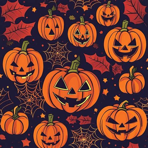Halloween Pumpkins Ai Generated Premium Ai Generated Image