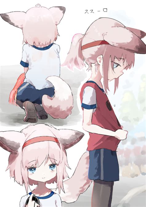 Safebooru - 1girl ahoge animal ears arknights black pantyhose blue eyes blue shorts blush closed ...