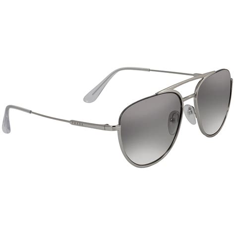 Prada Gradient Grey Mirror Silver Pilot Mens Sunglasses Pr 50us 1bc5o0