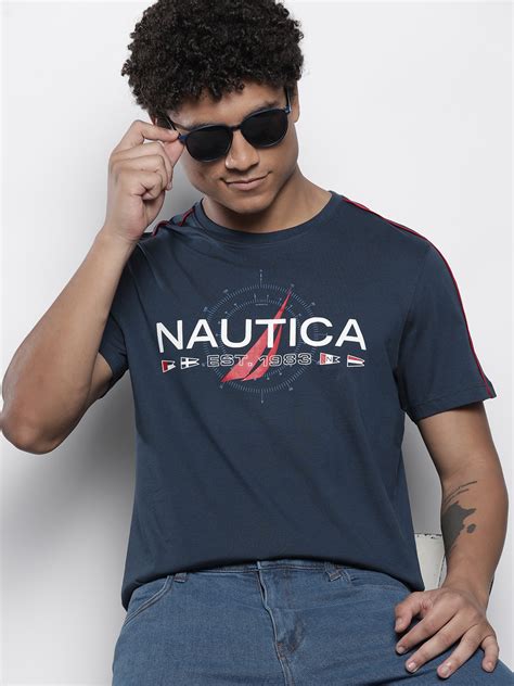 Buy Nautica Brand Logo Embossed Pure Cotton T Shirt Tshirts For Men