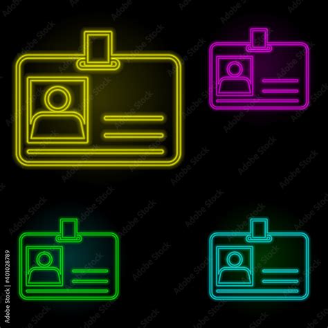 Id Card Neon Color Set Icon Simple Thin Line Outline Vector Of Global Logistics Icons For Ui