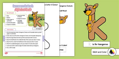 Lowercase Letter K Alphabet Craft