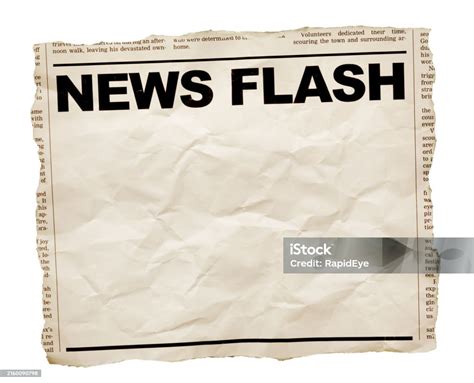 News Flash Says Bold Newspaper Headline Above Blank Space For Your Copy