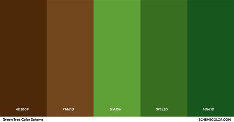 Green Tree Color Scheme Palettes