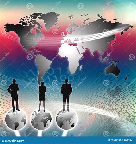 World Map Shows Background Globalization And Template Stock Image