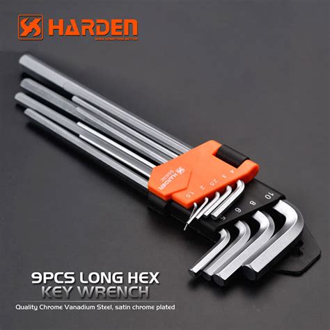 Harden 9pcs Extra Long Hex Key Wrench Set Allen Key Professional 540608