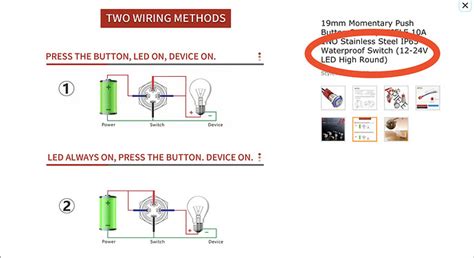 how to connect and control button with built in led leds and