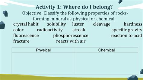 Minerals And Rocks Endonous Exogenous Process Pptx
