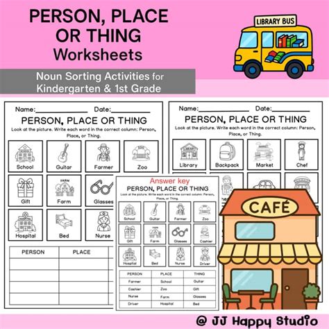 Person Place Or Thing Sorting Worksheets Noun Classification Activities
