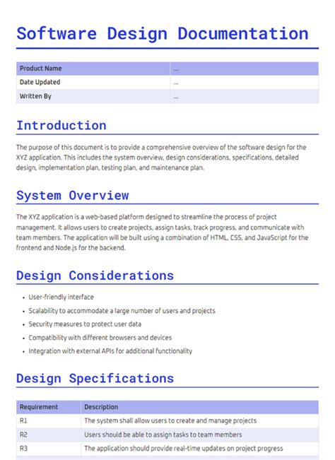 Integration Requirements Document Template