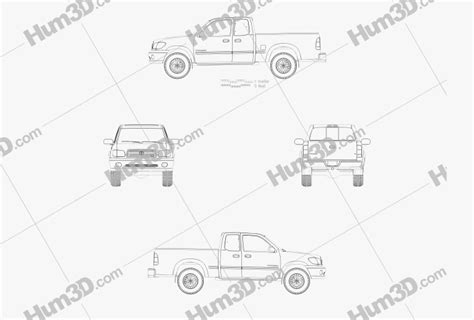 Toyota Tundra Access Cab Sr5 2006 Blueprint 3dmodels