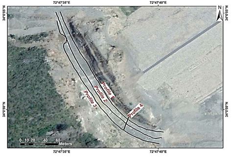 Plan Showing Location Of Gpr Profiles 1 ̶ 4 Download Scientific Diagram