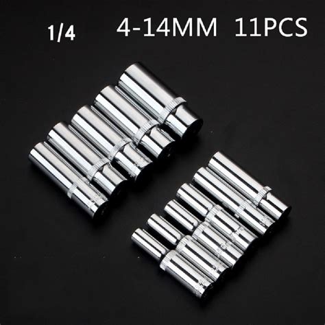 11pcs 14 Socket Set Adapter Long Sockets 4 14mm D Grandado