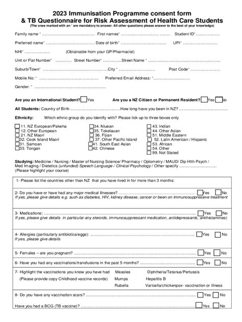 Fillable Online Immunisation Programme Consent Form Fax Email Print