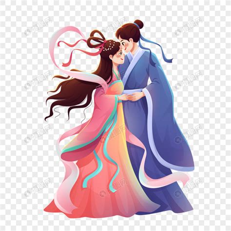 牛郎织女相会元素素材下载 正版素材402179312 摄图网