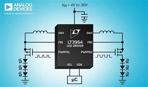 36v Dual 1 6a Buck Led Driver With I²c Dimming Control New Products