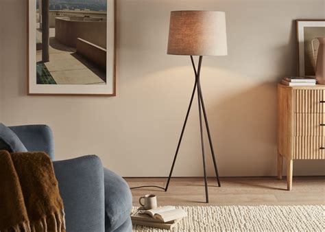 Treble Floor Light In Blackened Bronze Standing Tripod Floor Lamp Loaf