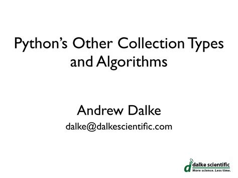 Pdf Pythons Other Collection Types And Algorithms · Pythons Other