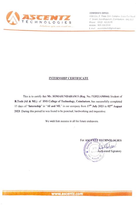 Somasundaram S On Linkedin Internship