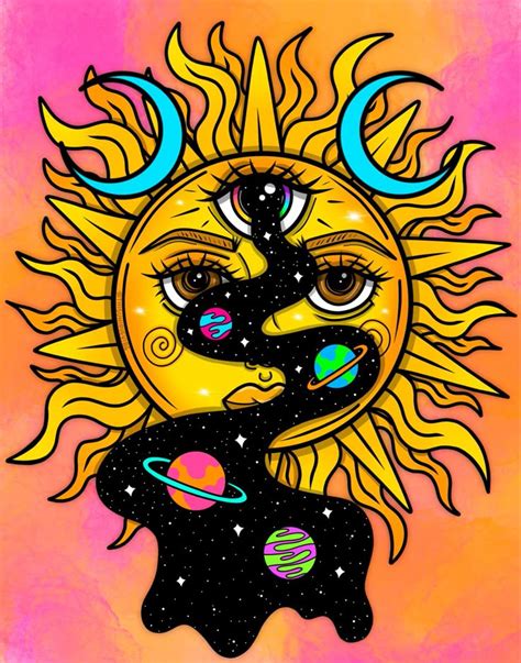 Trippy Sun Posters