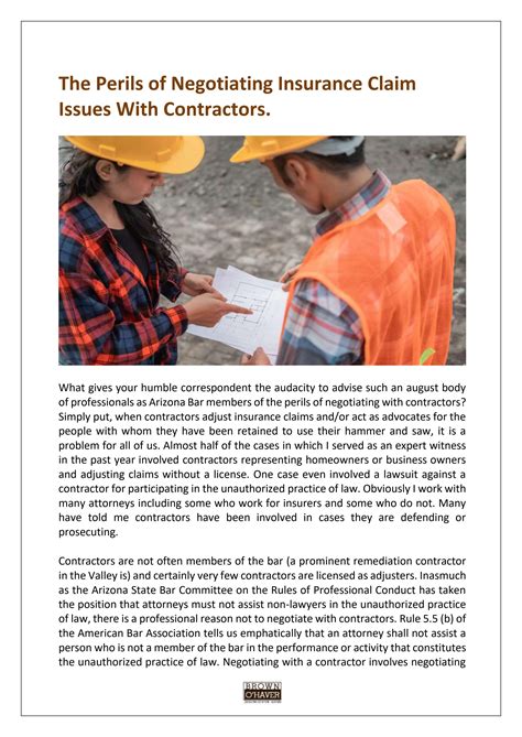 The Perils Of Negotiating Insurance Claim Issues With Contractors By