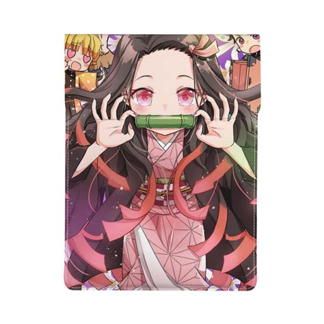 Kamado Nezuko Leather Laptop Sleeve Case Slim Waterproof Protective Cover 13 Inch Notebook