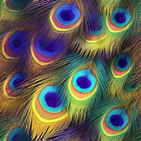 Peacock Feathers Pattern Premium Ai Generated Image