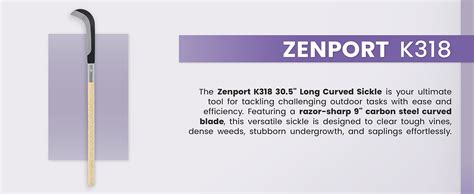 Zenport K318 775cm 305 Inch Long Curved Sickle 9 Inch