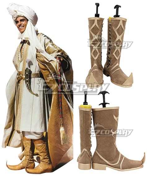 Disney Movie Aladdin Prince Ali Brown Shoes Cosplay Boots