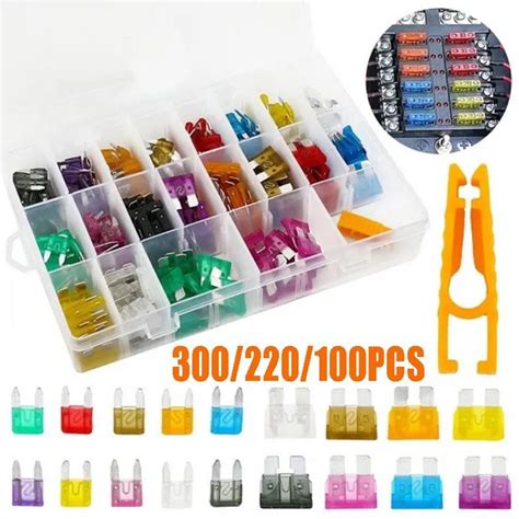 300220100pcs Convenient Practical Car Fuse Truck Blade Fuse Assortment Kit Insurance Insert