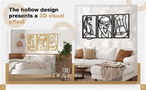 Peryiter 3 Pcs Modern Minimalist Wall Decor Abstract Metal