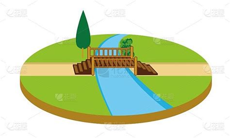 过桥在绿色景观