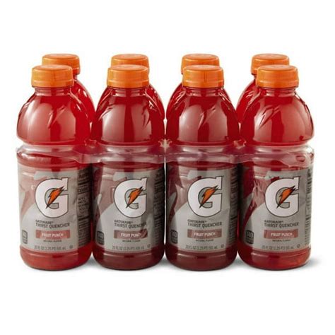 Gatorade Sports Drink 8 Pack 20 Oz Bottles Fruit Punch