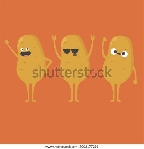 Cute Funny Happy Smiling Funny Potato Stock Vector Royalty Free