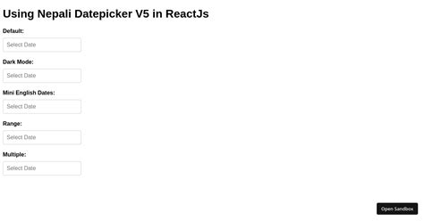Sajan Maharjan Nepali Date Picker V5 Codesandbox