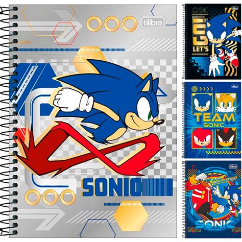 Caderno Sonic The Hedgehog Univ C Dura 1 Matéria 80fls Tilibra Tem