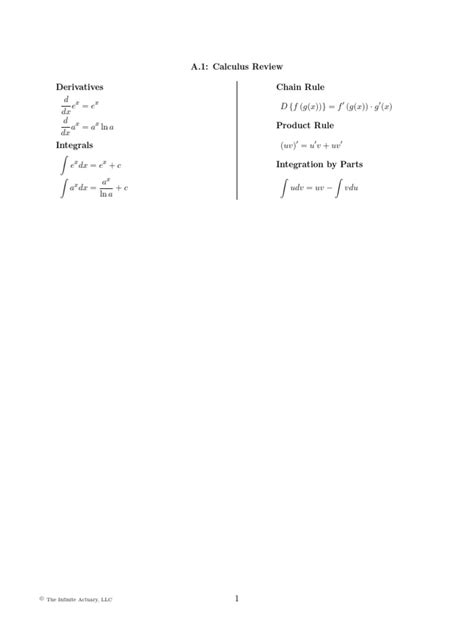 Formula Sheets Pdf Mathematics Insurance