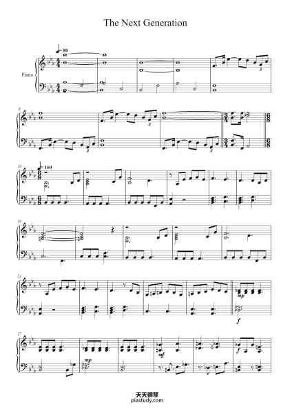 The Next Generation Piano Sheet Music By Fastlitt Topiano