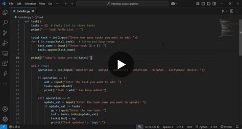 Codsoft Python Internship Todolist Project Learning Coding Kritesh Chaudhary