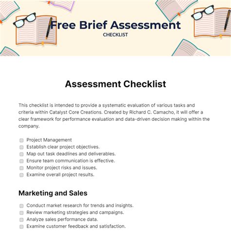 Free Brief Assessment Checklist Edit Online And Download