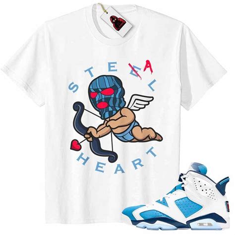 Steel Steal Heart Cupid Gangster Angel Ski Mask White Air Jordan 6 Unc 6s